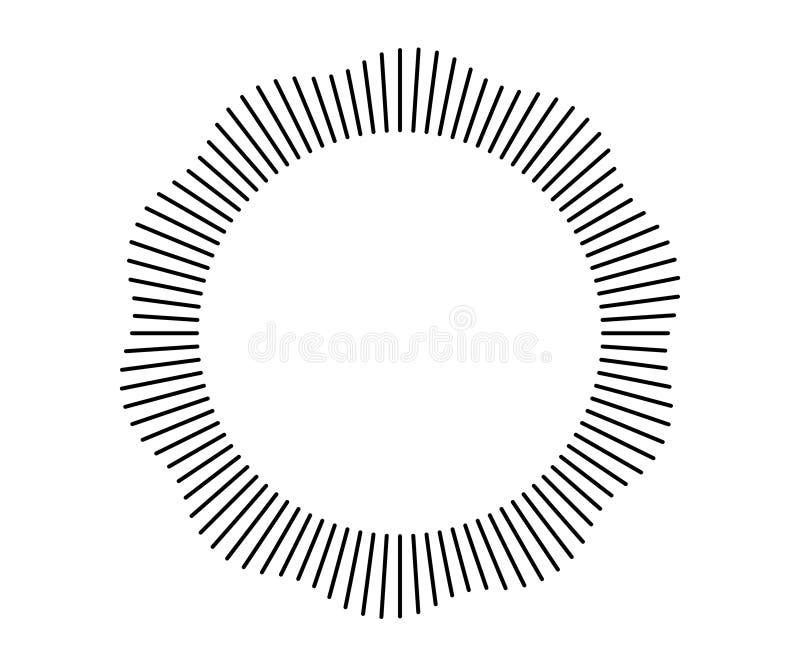 Radial Wave Sound Lines. Circular Frame. Sound Circle Ring. Wavy Roun ...