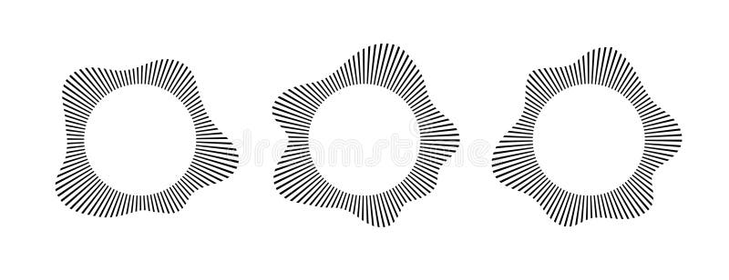 Radial Wave Sound Lines. Circular Frame. Sound Circle Ring. Wavy Round ...