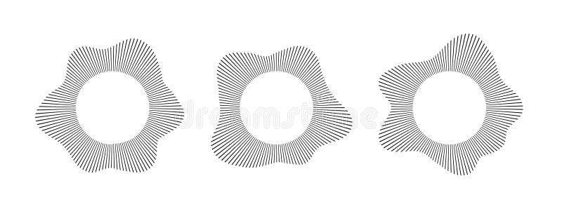 Radial Wave Sound Lines. Circular Frame. Sound Circle Ring. Wavy Round ...