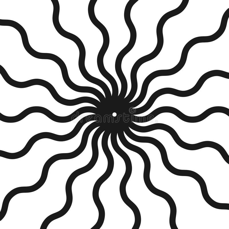 Radial Wavy Line Shape Vector Illustration Stock Illustration ...