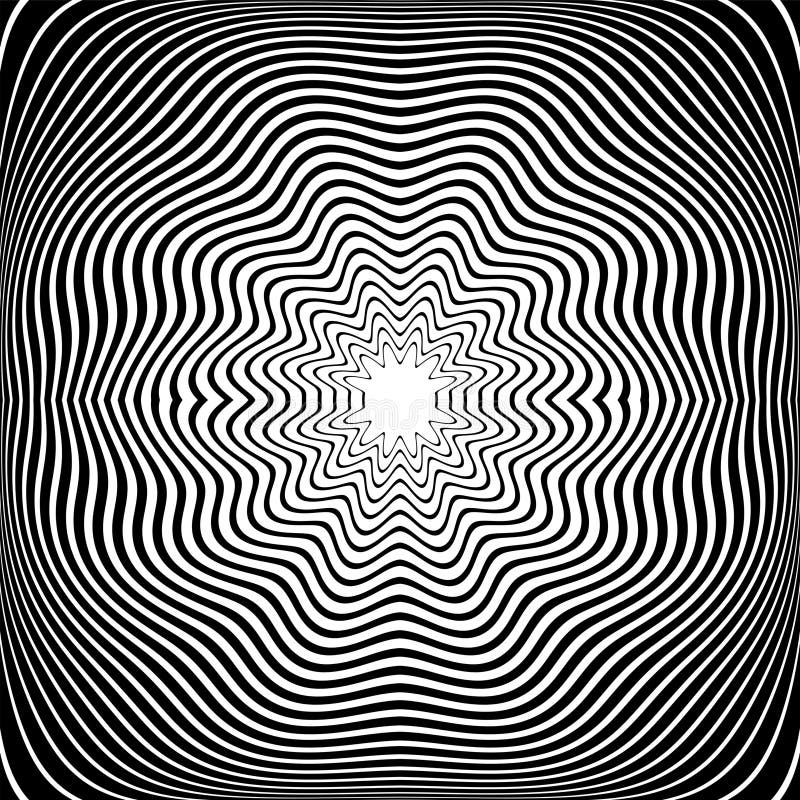 Radial Wavy Lines Pattern. Abstract Textured Background Stock Vector ...