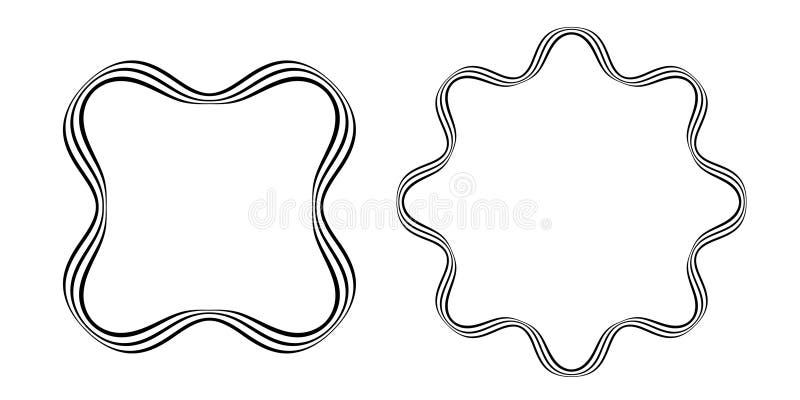 Radial Wavy Lines Patterns for Decorative Frames and Borders Stock ...
