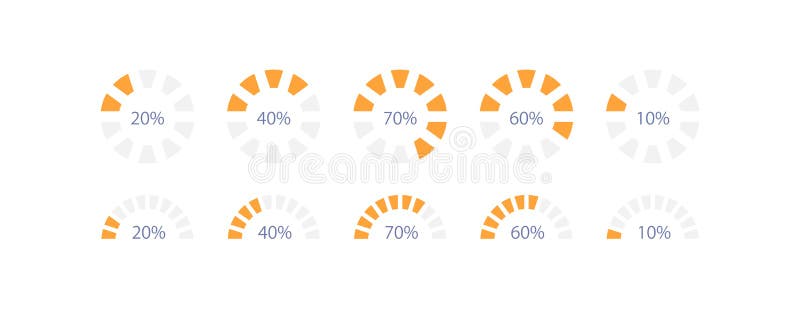Radial Wheel Progress Infographic Chart Design Template Set Stock ...