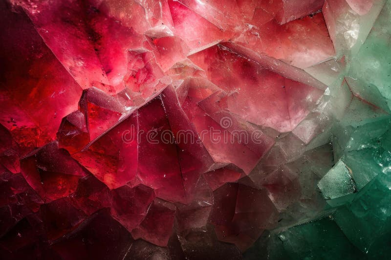 Radiant Abstract Red Green Crystal. Generate Ai Stock Illustration ...