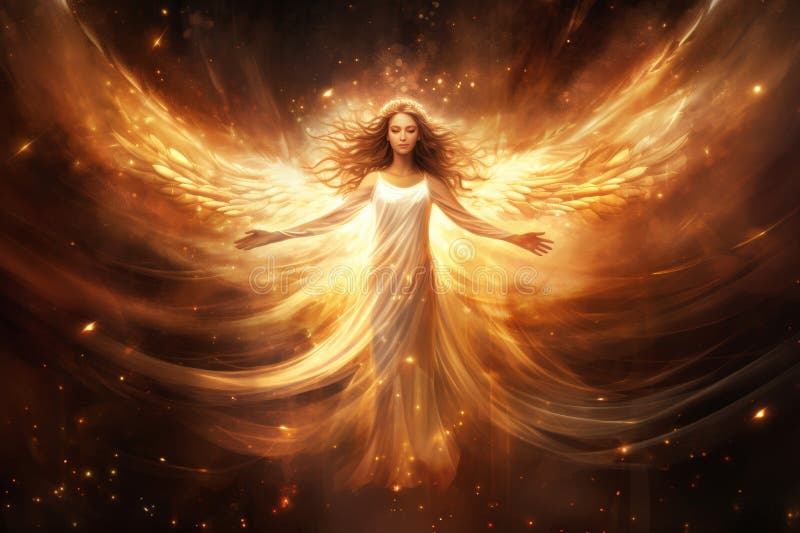 Radiant Angel Surrounded by a Luminous Aura a Vision of Celestial ...