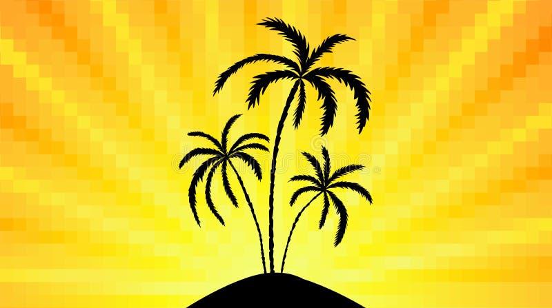 A Radiant Backdrop with Palm Trees. Vector Illustration Stock Vector ...