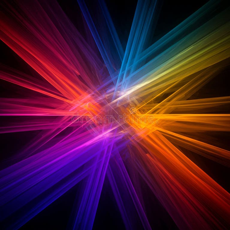 Radiant Beams of Light Intersect, Creating a Vibrant Multi-colored ...