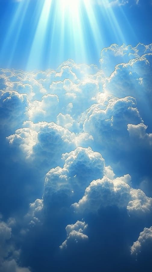 Radiant Beams of Sunlight Breaking through Dark Storm Clouds in a Dramatic Sky during the Day ...