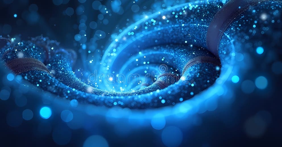 Radiant Blue Circles in a Sci-Fi Pattern of Light Stock Photo - Image ...