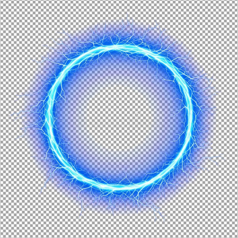 A Radiant Blue Electric Ring on Transparent Stock Photo - Illustration ...