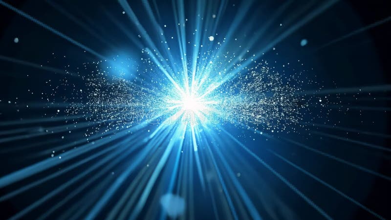 Radiant Blue Explosion of Light Particles in Space Stock Footage ...