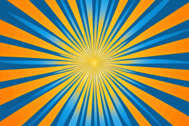 Radiant Blue and Yellow Sunburst Background. Generative Ai Stock Image ...