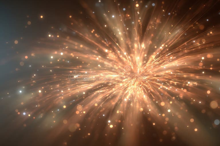 Radiant Bokeh Firework Explosion with Soft Blur and Trailing Particles ...