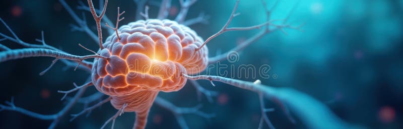 Radiant Brain, Neural Network Visualized. Complex Network ...