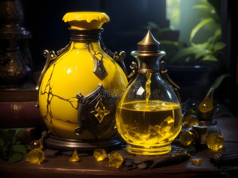 Yellow Potion Cartoon Character with Love Cute Emoticon Stock Vector - Illustration of happy ...