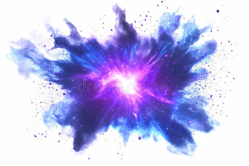 Radiant Burst of Blue and Purple Arcane Energy, Dynamic Explosion ...