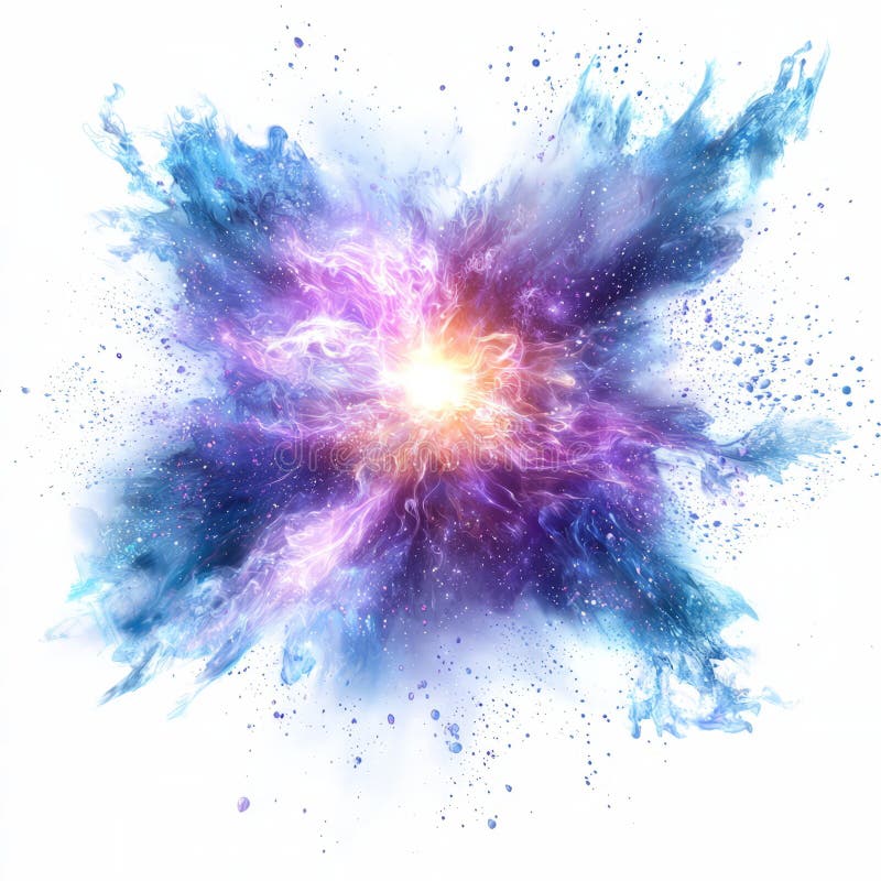 Radiant Burst of Blue and Purple Arcane Energy, Dynamic Explosion ...