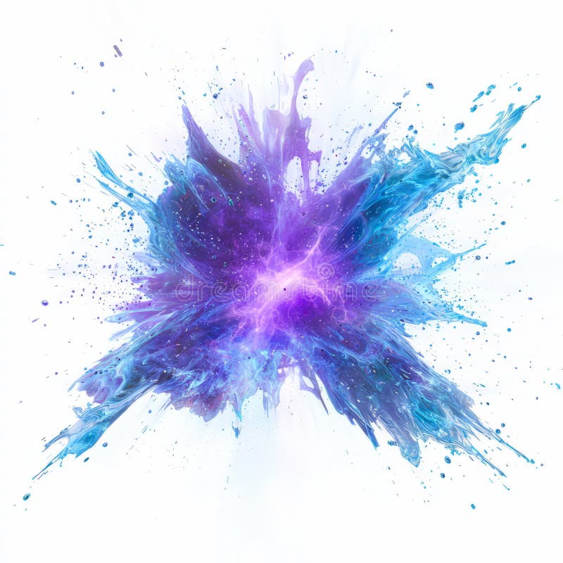 Radiant Burst of Blue and Purple Arcane Energy, Dynamic Explosion ...