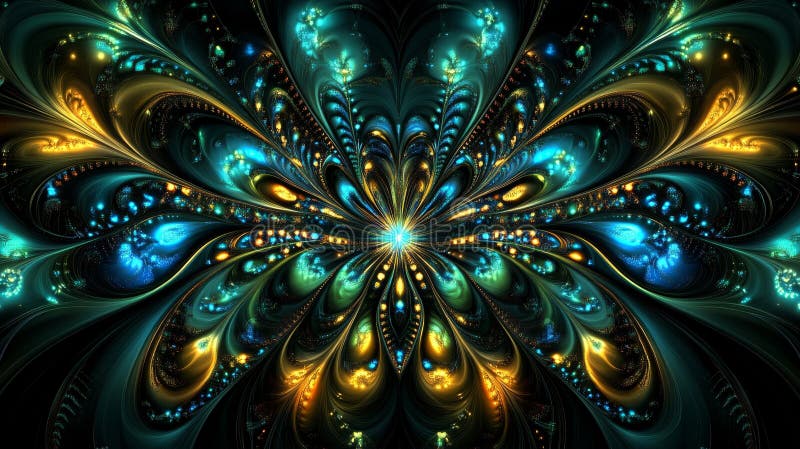 A Radiant Burst of Energy, Abstractly Emanating from a Central Light ...