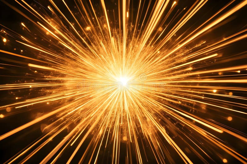 Radiant Burst of Golden Light with Dynamic Energy Pattern Stock ...