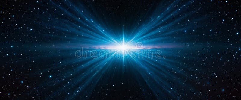 Radiant Burst of Light in Deep Space with Starry Background Stock Photo ...