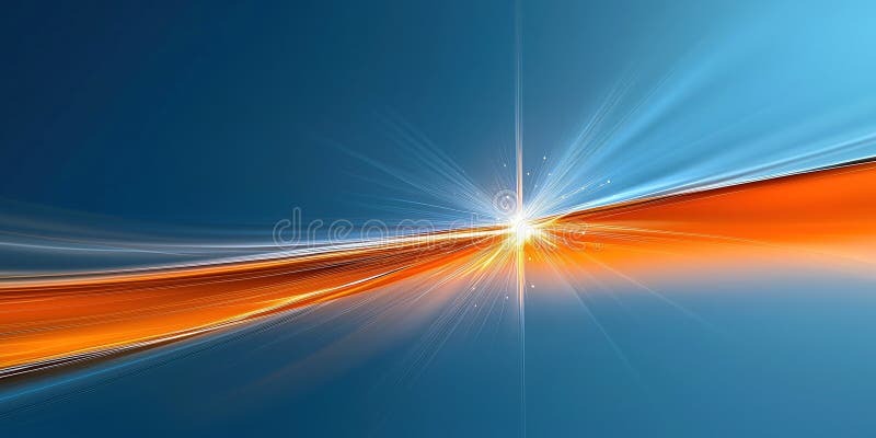 Radiant Burst of Light on Dynamic Orange and Blue Gradient Stock ...