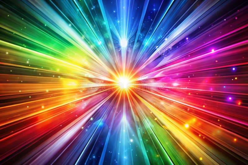 Radiant Burst of Light Rays in Space Stock Illustration - Illustration ...