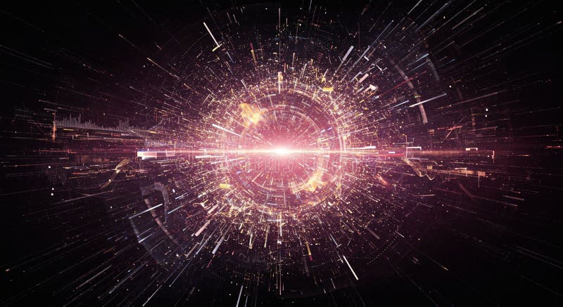 Radiant Bursts of Light and Energy Radiate from a Central Point ...