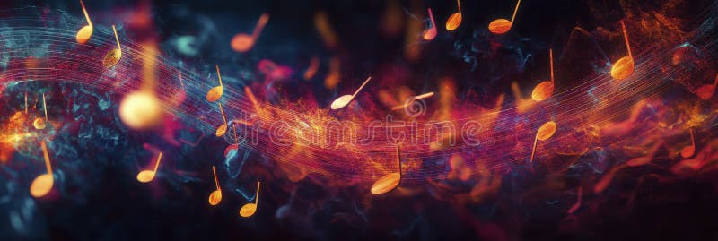 Radiant Cascade of Musical Notes in Vivid Colors Stock Illustration ...
