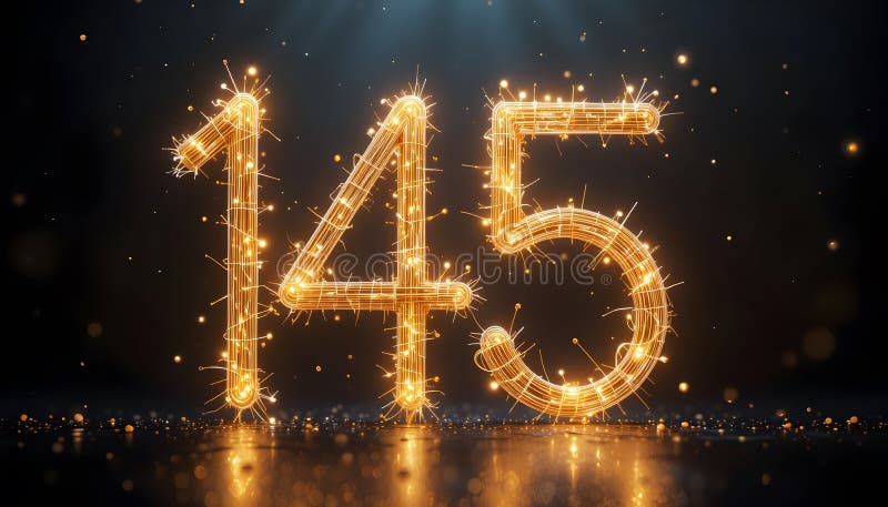 Radiant Celebration: Sparkling Number 145 Against Dark Backdrop with ...