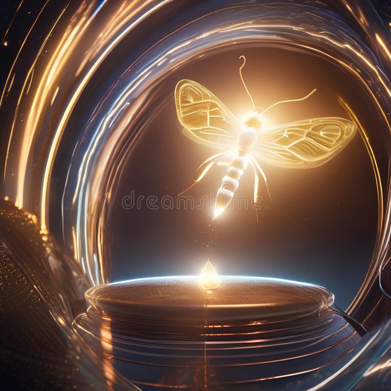 A Radiant, Celestial Firefly with a Body that Emits Bursts of Cosmic ...