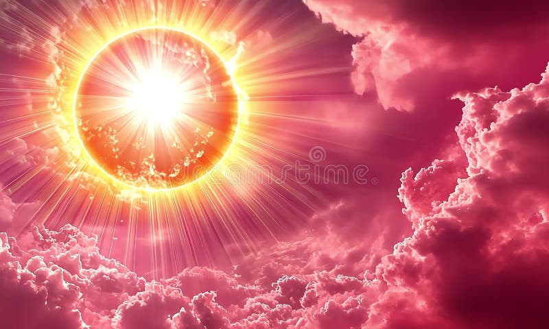 Radiant Celestial Orb, Vibrant Clouds Stock Footage - Video of sunset ...
