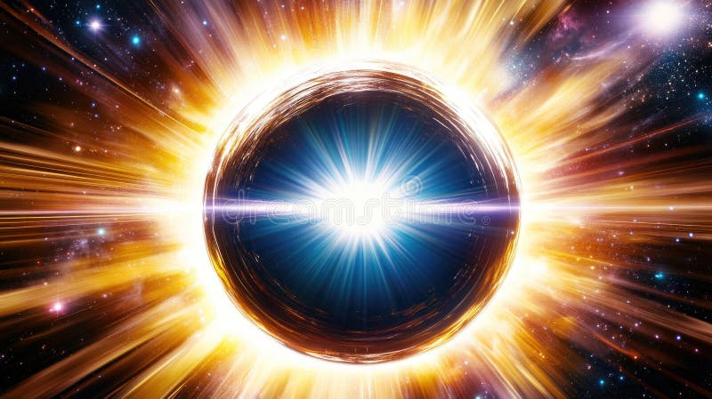 Glowing Cosmic Phenomenon Radiant Light Burst Starry Space Stock Photos ...