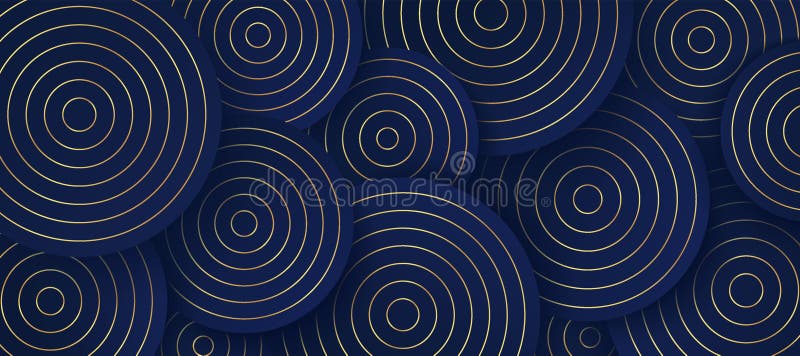 Radiant Circle Dark Blue and Gold Colors for Illusion Background. Blue ...