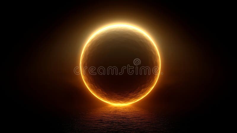 Radiant Circular Glow in Dark Horizon Stock Illustration - Illustration ...