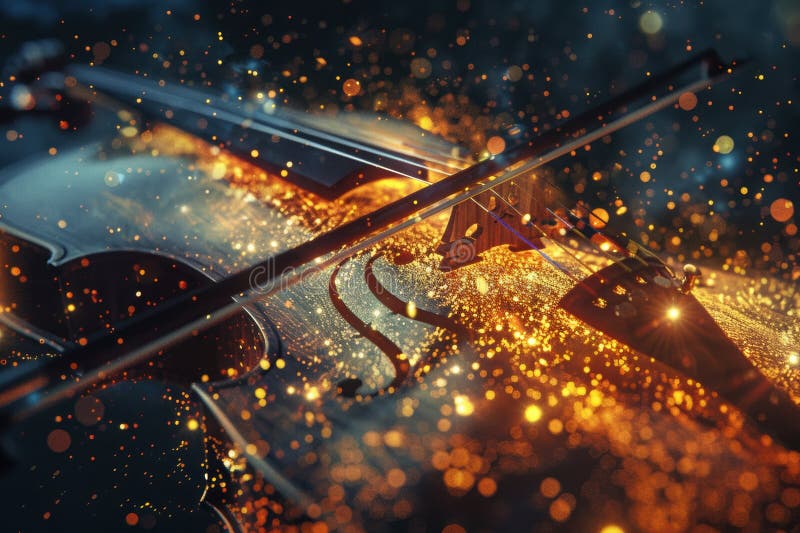 A Radiant Classical Music Scene with Sparkling Notes and Glowing ...