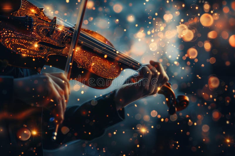 A Radiant Classical Music Scene with Sparkling Notes and Glowing ...