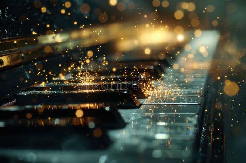 A Radiant Classical Music Scene with Sparkling Notes and Glowing ...