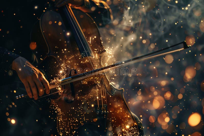 A Radiant Classical Music Scene with Sparkling Notes and Glowing ...