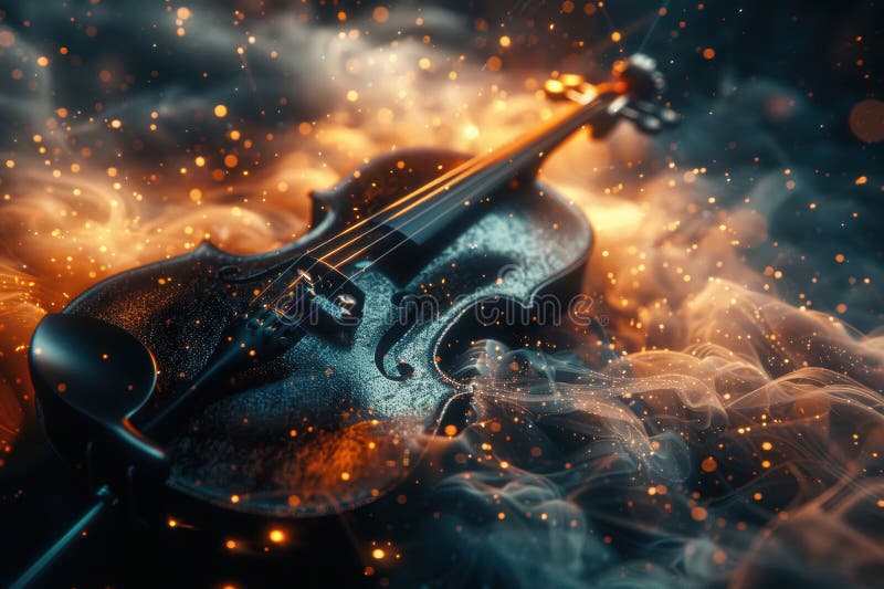 A Radiant Classical Music Scene with Sparkling Notes and Glowing ...