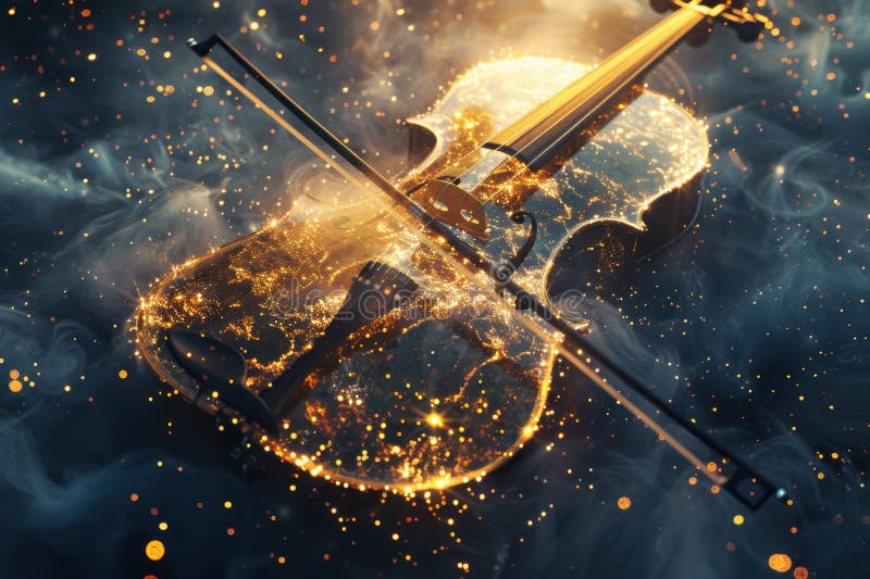 A Radiant Classical Music Scene with Sparkling Notes and Glowing ...