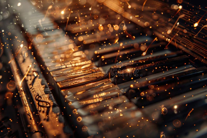 A Radiant Classical Music Scene with Sparkling Notes and Glowing ...