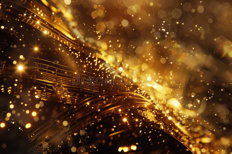 A Radiant Classical Music Scene with Sparkling Notes and Glowing ...
