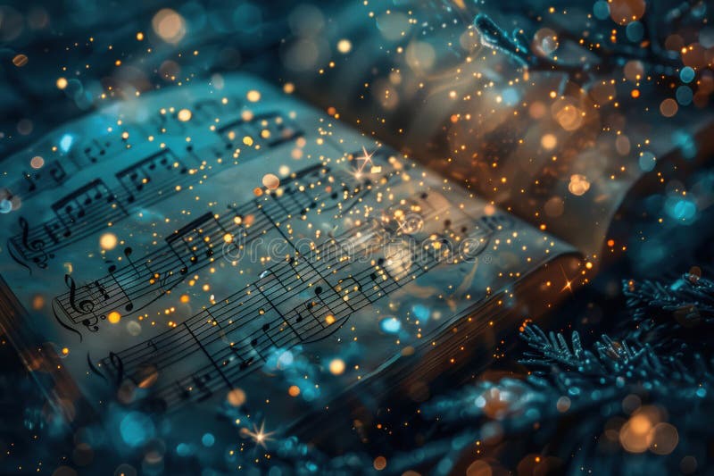 A Radiant Classical Music Scene with Sparkling Notes and Glowing ...