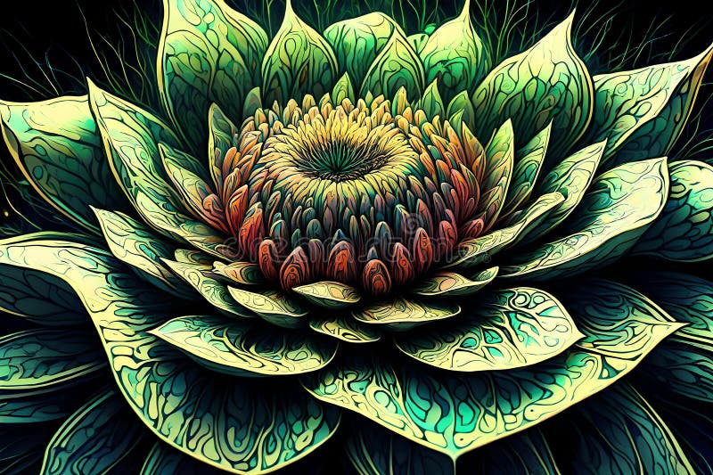 A Radiant Close-up of a Colossal, Multicolored Flower Against a Solid ...