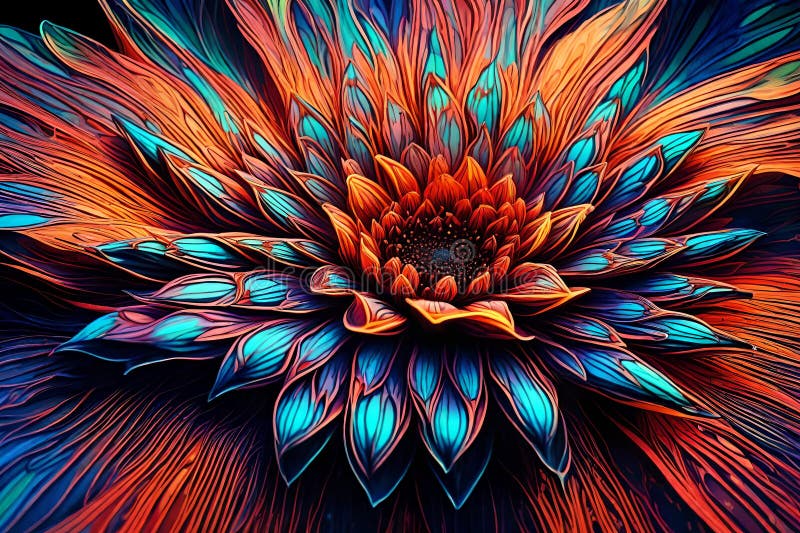 A Radiant Close-up of a Giant Flower Bursting with Vibrant Colors ...