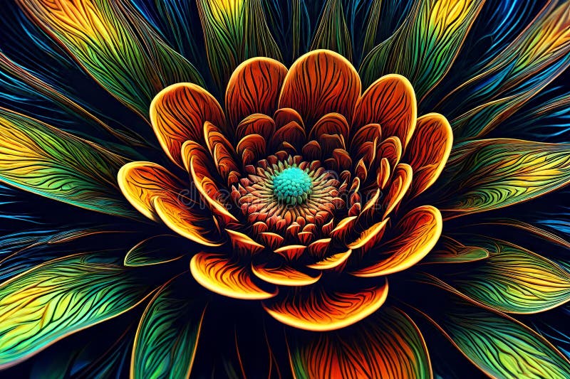 A Radiant Close-up of an Oversized, Multi-patterned Flower in Vibrant ...