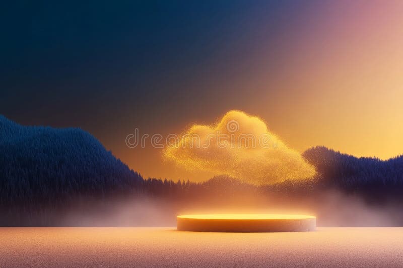 Radiant Cloud Platform Glowing at Sunset a Luminous Cloud Platform ...