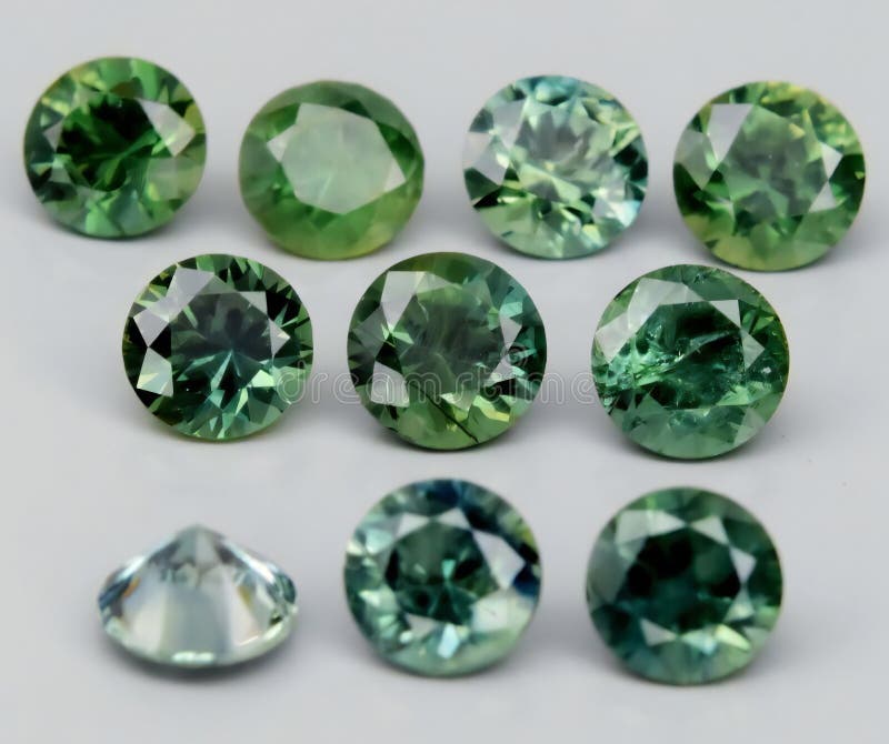 Radiant Collection of Exquisite Green Gems Sparkling Elegance Stock ...