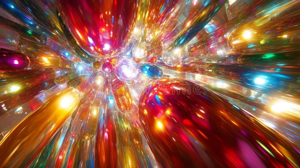 Radiant Colorful Glass Rods Create a Stunning Visual Display Stock ...